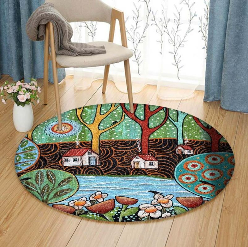 Lakeside Round Area Rug - Waltu